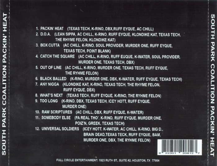 Packin' Heat by South Park Coalition (CD 2003 Full Circle Entertainment ...